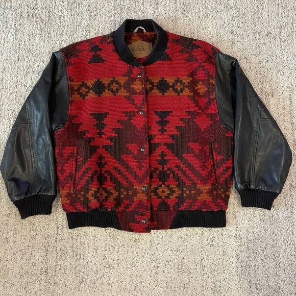 Woolrich | Jackets & Coats | Vtg Woolrich Usa Size S Mens Wool Leather ...